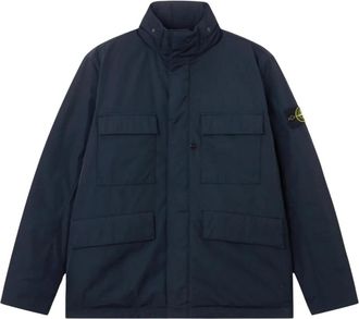 Stone Island Homme, Vestes, Bleu, Taille: M Micro Twill Field Jacket