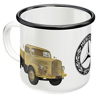 Nostalgic Art Tasse r&eacute;tro en &eacute;mail, 360 ml, Daimler Truck - Models - Id&eacute;e de cadeau pour fans dautomobiles, Mug de camping, Design vintage