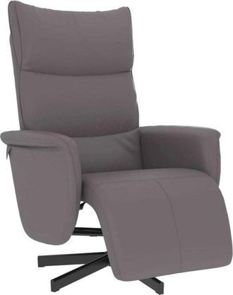 vidaXL Relaxsessel mit Fußteil Grau Kunstleder Vidaxl