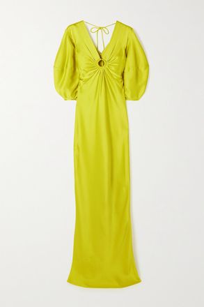 Stella McCartney Maxikleid Aus Satin Mit Cut-out - Gr&uuml;n