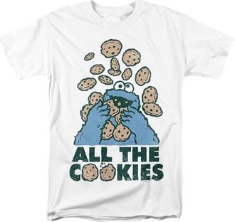 Popfunk Sesame Street Funny Phrases Collection T-shirt unisexe pour adulte, Cookie Monster Tous les cookies, Taille L