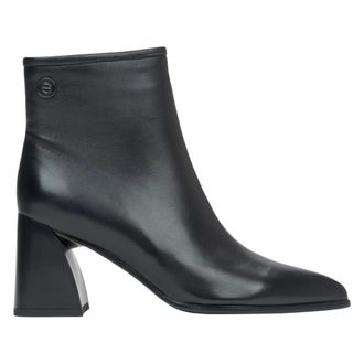 Estro & Luminara Femme, Chaussures, Noir, Taille: 38 EU Bottines noires en cuir &agrave; bout pointu