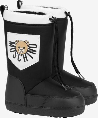 Moschino Moschino Teddybär Schneestiefel aus Nylon - Weiß;Schwarz
