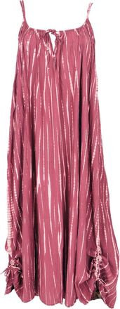 Guru Shop Batik Maxikleid, Boho Strandkleid, Luftiges Hängerchen, 7/8 Sommerkleid - Altrot, Damen, Synthetisch