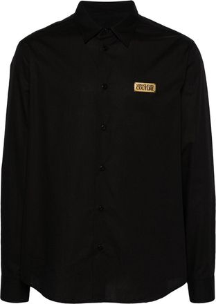 Versace Jeans Couture Hemd mit Logo-Schild - Schwarz