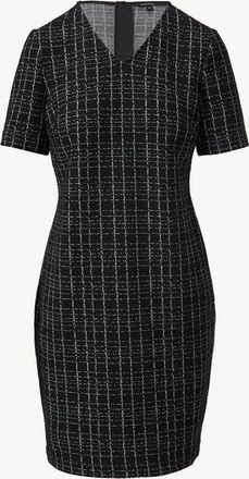 Comma Minikleid Kleid Elastisches Boucl&eacute;-Kleid mit Karomuster