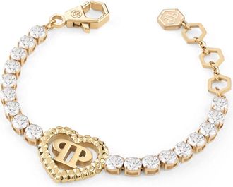 Philipp Plein bracelet à breloque coeur - Or