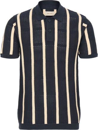 Blend BHDarin Striped Gestreiftes Feinstrick-Poloshirt mit Strickmuster