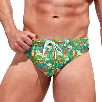 Generic Maillot de bain moulant pour homme - Short de bain pour homme - Short de bain avec slip de bain pour homme, vert, XXL taille courte