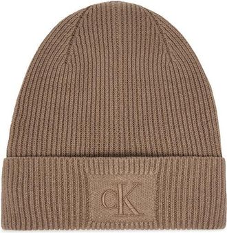 Calvin Klein M&uuml;tze Embroidered Rib Cotton Beanie LV04F8097G Beige