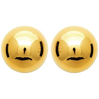 Brillaxis Boucles doreilles demi sphere acier dor&eacute;