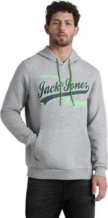 Jack & Jones Sweat &agrave; Capuche Jjemett Sweat &agrave; Capuche pour Homme, Light Grey Melange, L