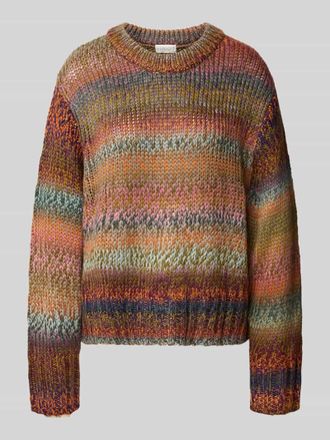 Apricot Relaxed Fit Strickpullover mit gerippter Blende