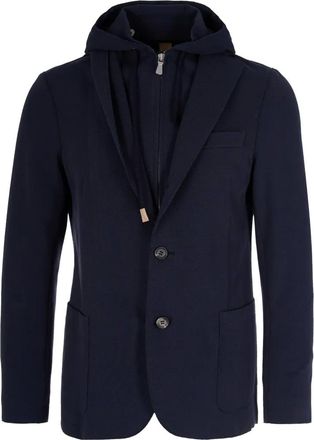 Eleventy blazer &agrave; capuche - Bleu