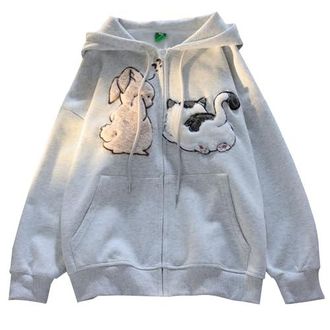 Generic Vestes pour femmes 2026 et sweat &agrave; capuche classique zipp&eacute; &agrave; lavant et &agrave; larri&egrave;re, gris, XL