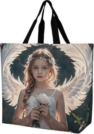 Generic Plumes DAnge Sac A Main Femmes R&eacute;utilisable Sacs D&eacute;contract&eacute; Sac Fourre Tout Pour Universit&eacute; Quotidienne Plage