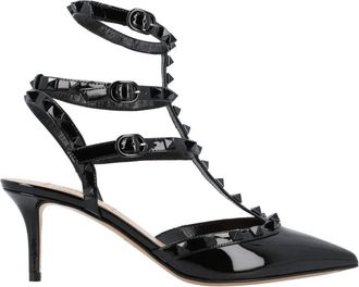Valentino Garavani Hohe Schuhe - Patent Leather Sandal-Pumps - Gr. 37 (EU) - in Schwarz - für Damen