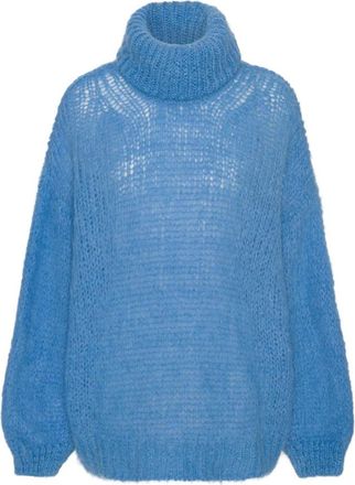 Americandreams Americandreams, Femme, Pulls, Bleu, Taille: ONE Size Pull en alpaga &agrave; col roul&eacute; Pepper