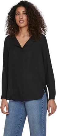 Vila Lucy L/S Shirt - - Blouses & Shirts - Damen - Schwarzk - S