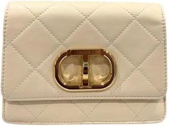 Twinset Femme, Sacs, Beige, Taille: ONE Size Petit sac &agrave; bandouli&egrave;re matelass&eacute; en cuir avec fermoir dor&eacute;