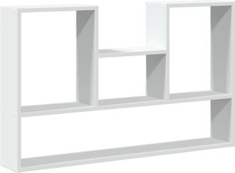 Generic vidaXL Wandregal, B&uuml;cherregal mit Stauraum, H&auml;ngeregal f&uuml;r Esszimmer Wohnzimmer, Schweberegal Wandboard, Modern, Wei&szlig; Holzwerkstoff