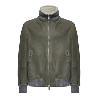 Brunello Cucinelli Homme, Vestes, Vert, Taille: L Bomber Shearling Vert