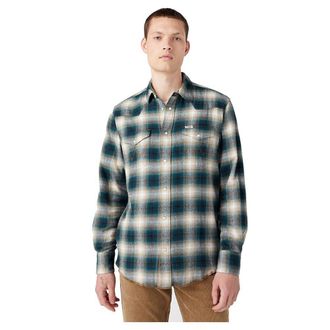 Wrangler Mens LS Western Shirt, Dark Matcha, XXL