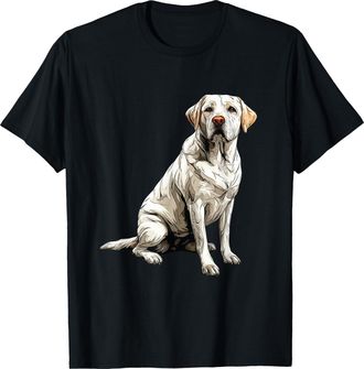 Whyitsme Design Wei&szlig;er Labrador Retriever Hund Illustration T-Shirt
