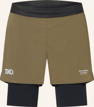 Pas Normal Studios Pas Normal Studios 2-In-1-Laufshorts T.K.O. Balance braun