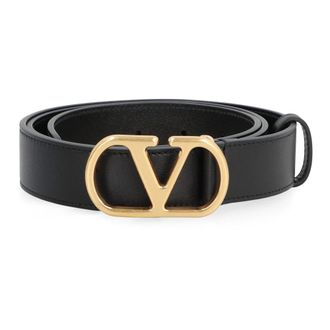 Valentino Garavani Vlogo Signature Lederg&uuml;rtel - - Accessories - Damen - Schwarzk - 80 CM