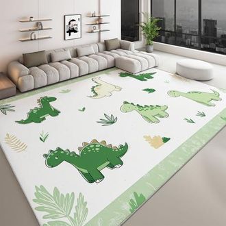 Generic Tapis Lavable &agrave; Poils Courts, Tapis Antid&eacute;rapant Doux Dessin &Agrave; La Main Dessin Anim&eacute; Animal Dinosaure pour Salon Salle &agrave; Manger Chambre &agrave; Coucher et Bu