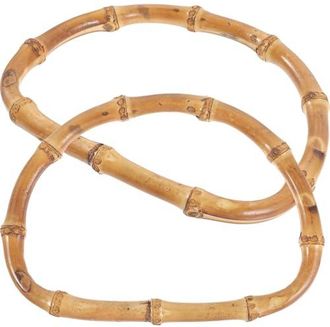 IFUNDOM Poign&eacute;es de Paquet en Bambou d 15 MM Lot de 2 Pi&egrave;ces Anses L&eacute;g&egrave;res et R&eacute;sistantes pour Paquet &agrave; Main DIY Fourniture Maroquinerie Poign&eacute;es de Rechange 