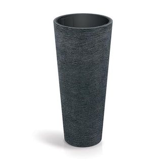 Prosperplast Tubra Blumentopf, rund, schmal, &Oslash;48 x 105 cm, Granit, Schwarz