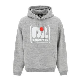 Dsquared2 Grauer Bedruckter Kapuzenpullover - - Sweatshirts & Hoodies - Herren - Grau - L