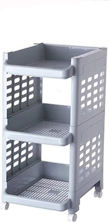 Generic Küchenwagen 3-stufiger Küchen-Aufbewahrungswagen - Bewegliches PP-Regalgestell für die Haushaltsorganisation - Optionen in Weiß und Blau - Perfekt für