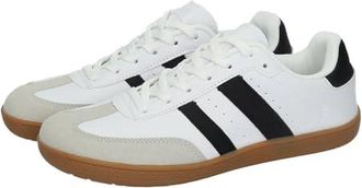 Demax 7-1227B2 DEMAX Chaussures de sport respectueuses pour femme avec d&eacute;tails noirs et semelle int&eacute;rieure en mousse &agrave; m&eacute;moire de forme pour femme Blanc, Bl