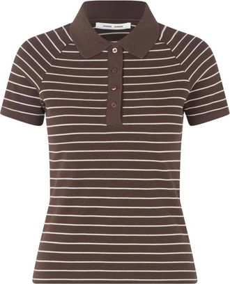 Sams&oslash;e & Sams&oslash;e Femme, Tops, Brun, Taille: 36 FR Samia Polo Manches Courtes