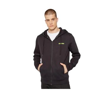 Calvin Klein Schwarzer Flock-Sweatshirt mit Rei&szlig;verschluss - - Sweatshirts & Hoodies - Herren - Schwarzk - L