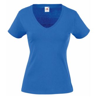 Fruit Of The Loom Damen T-Shirt Valueweight V-Neck T Lady-Fit 61-398-0 Royal XS