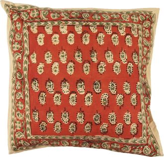 Guru Shop Kissenbezug Blockdruck, Dekokissen Bezug, Kissenhülle Ethno, Traditionelle Herstellung - Muster 32, Baumwolle, Size:40x40 cm