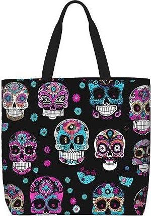 Generic Imprim&eacute; De Cr&acirc;nes Color&eacute;s Sac &Agrave; Bandouli&egrave;re D&eacute;contract&eacute; Tote Bag L&eacute;ger Sac A Main Femme Pour Quotidienne Shopping Gym