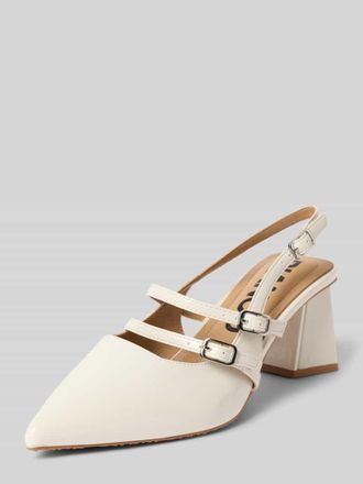 Bianco Spitz zulaufende Pumps mit Blockabsatz Modell MARALYN