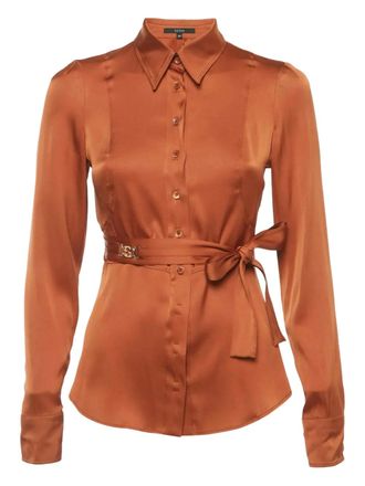 Gucci chemise ceintur&eacute;e - Marron