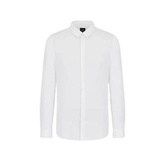 A|X Armani Exchange Moderne Slim Fit Schwarzes Hemd - - Shirts - Herren - Wei&szlig; - S
