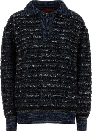 Missoni pull en maille métallisée - Bleu