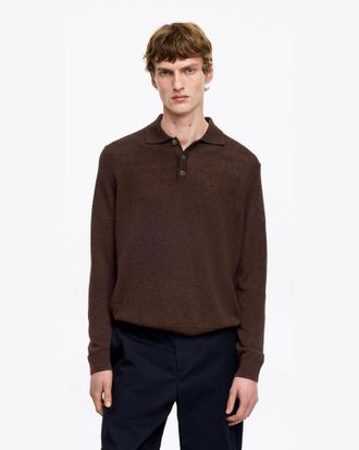 Arket Poloshirt Aus Leinenmischung -Braun