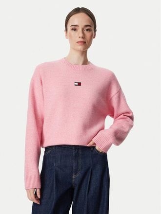 Tommy Jeans Pullover Fluffy Badge DW0DW23831 Hellrosa Regular Fit