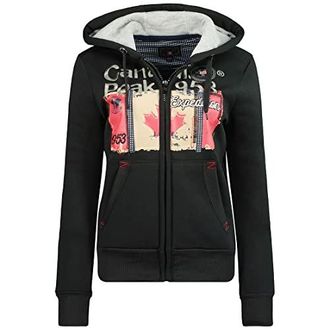 Canadian Peak Farlotteak Lady - Sweat Femme Capuche Poches Kangourou - Sweatshirt Femmes Manche Pull Casual Manches Longues Chaud (Noir M Taille 2)
