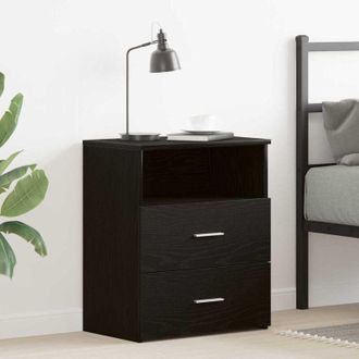 vidaXL Table de nuit noir ch&ecirc;ne 50x32x60cm en bois ding&eacute;nierie Vidaxl