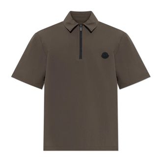 Moncler Polohemd mit Logo-Patch - - Tops - Herren - Gr&uuml;n - M